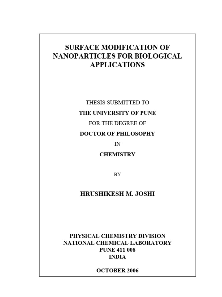 Surface Modification of | PDF | Nanoparticle | Nanomaterials