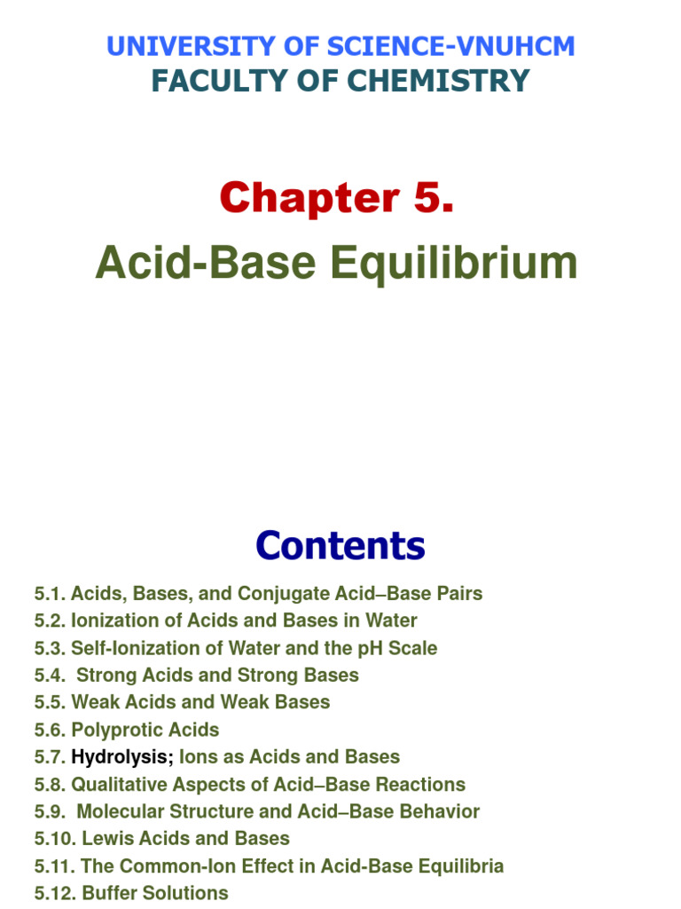 Chapter 5 Acids Base Equilibria | PDF | Acid | Acid Dissociation Constant
