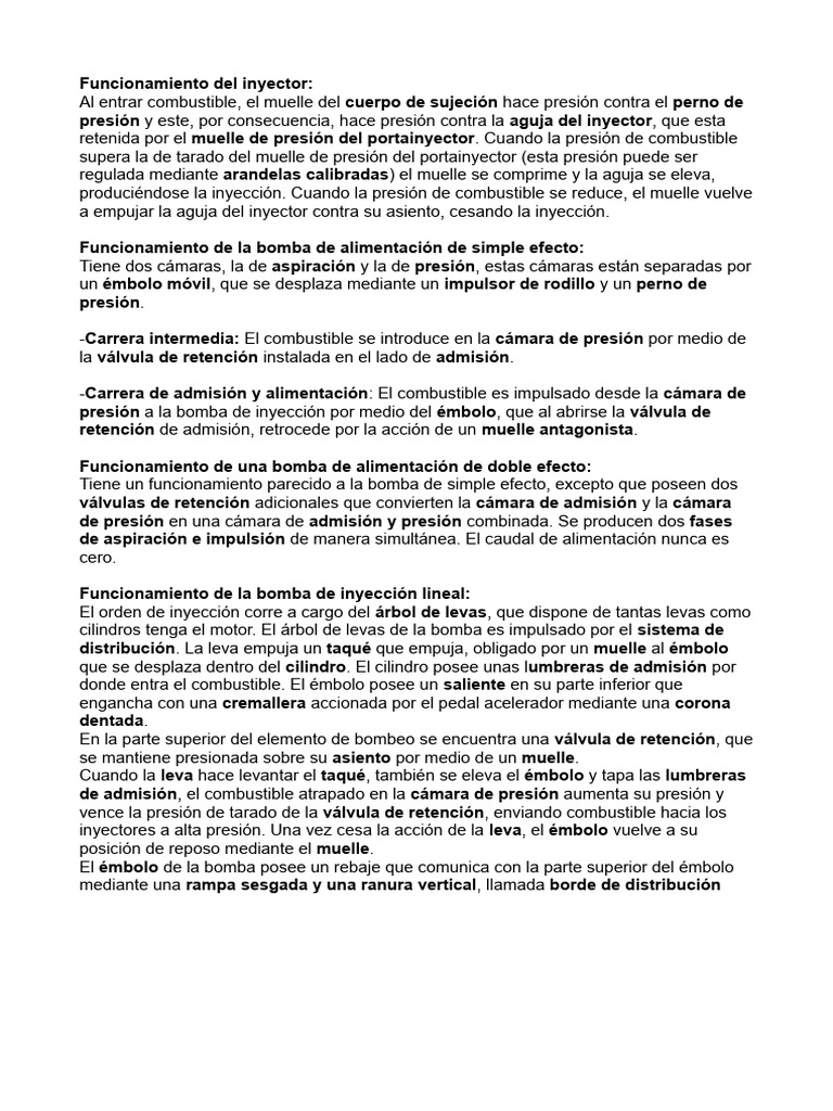 Resumen de Funcionamiento de SAM T 6-7 | PDF | Inyección de combustible ...