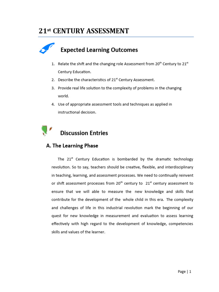 21st Century Assessment | PDF | Educational Assessment | Learning 21st Century Assessment | PDF | Educational Assessment | Learning