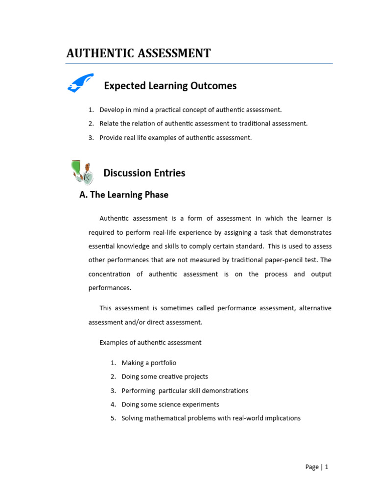 Authentic Assessment | PDF | Educational Assessment | Learning
