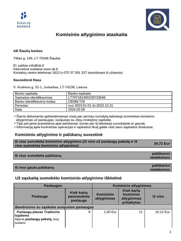 UTF-8Komisinio Atlyginimo Ataskaita | PDF