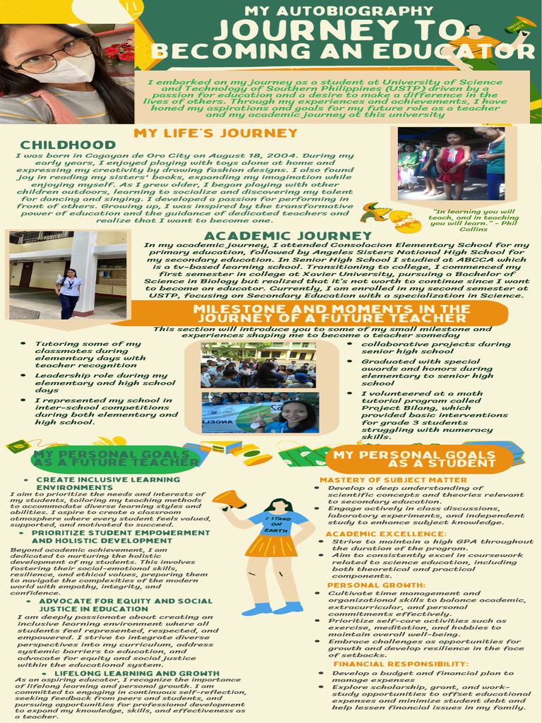 One-Page Infographic Autobiography | Download Free PDF | Teachers | Schools