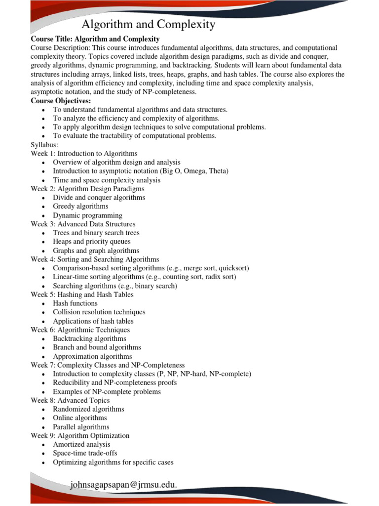 Algorithm and Complexity Module 1 | PDF Algorithm and Complexity Module 1 | PDF