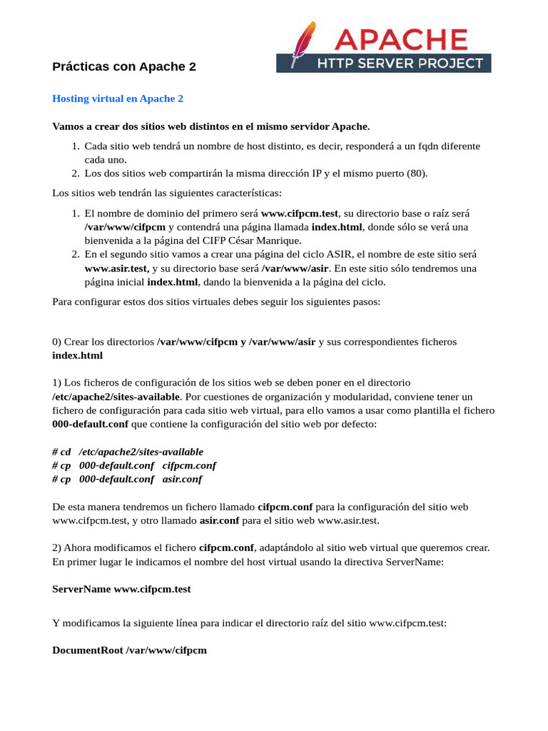 Ejer Cici Os Apache | PDF