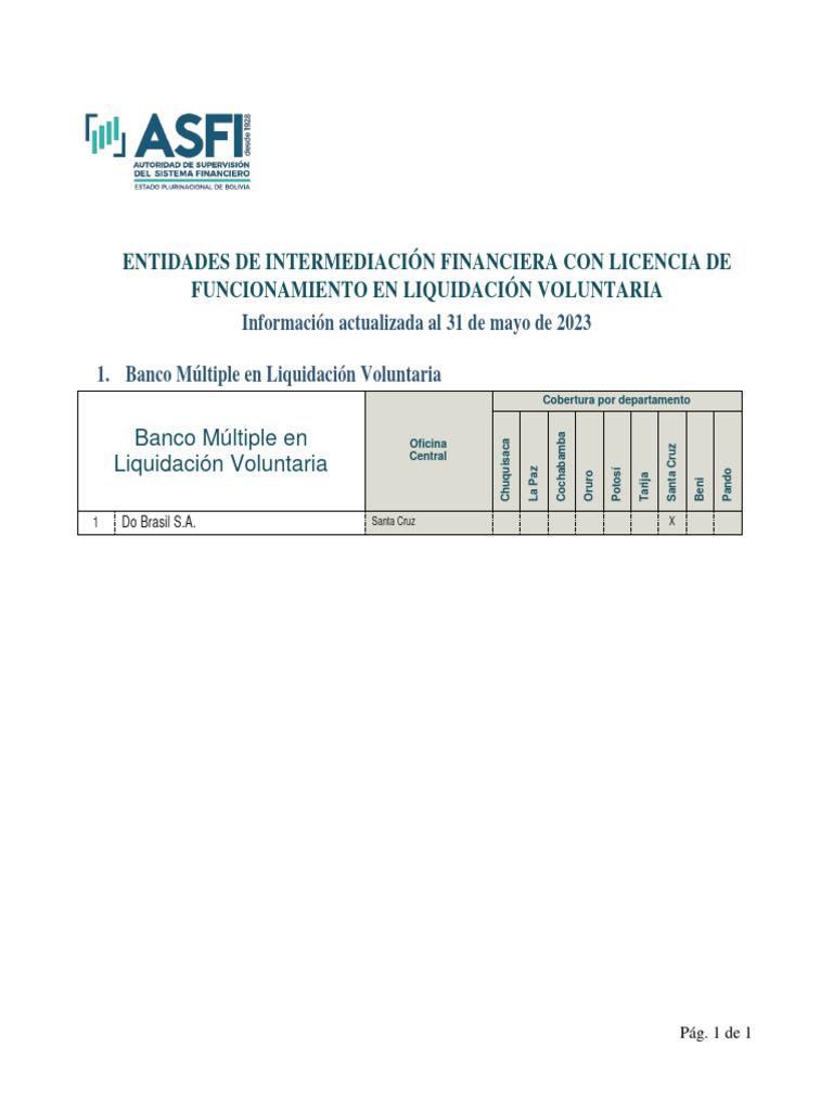Bancos Múltiples en Liquidación-mayo-2023-Para La Web Asfi | PDF
