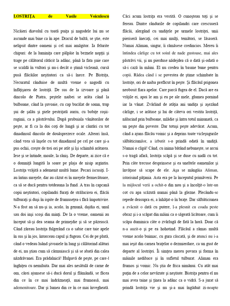 Lostrita - Vasile Voiculescu | PDF