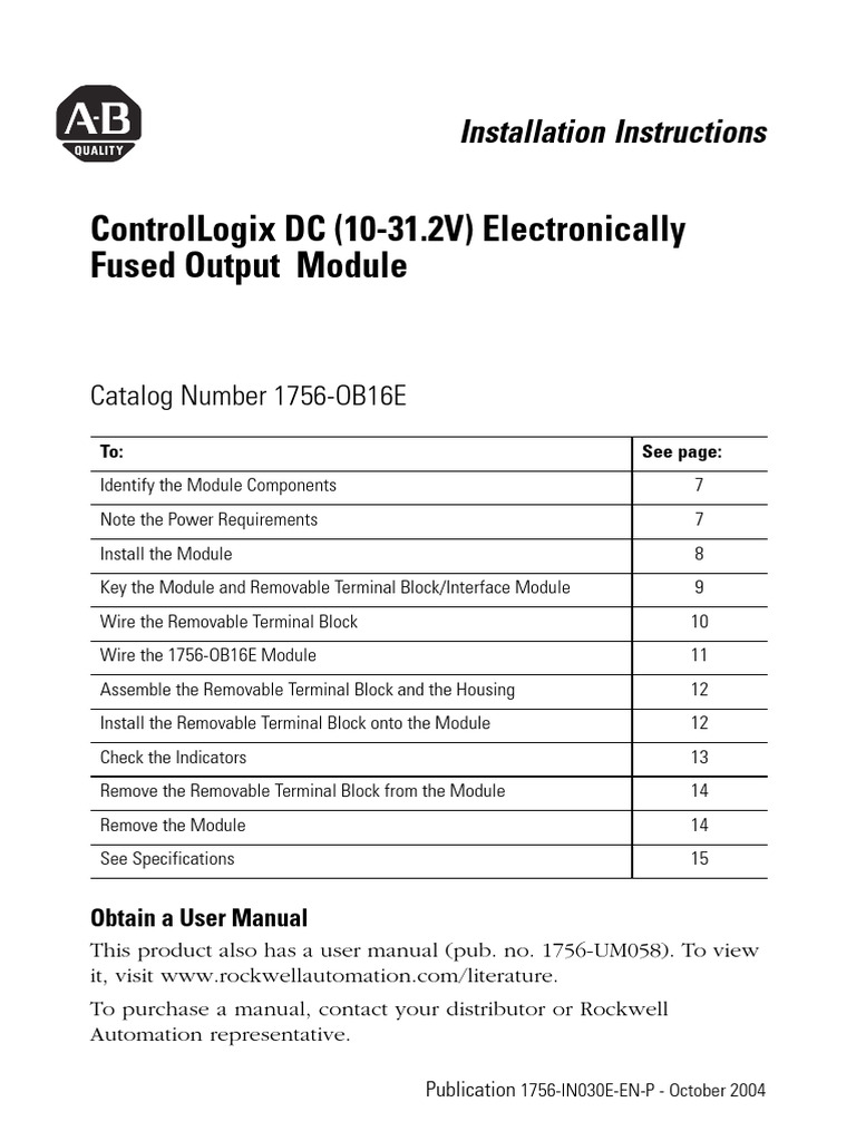 Controllogix DC (10-31.2V) Electronically Fused Output Module | PDF