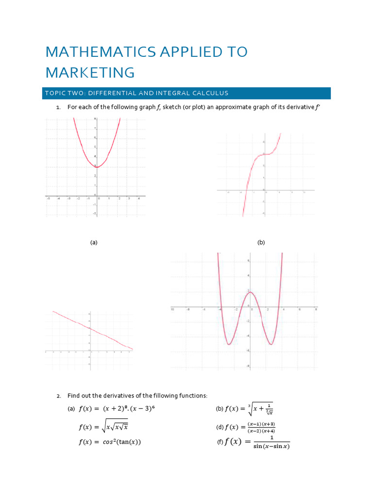 AlgebraMKT - Cle - Calculus - Part - Onea 21) | PDF