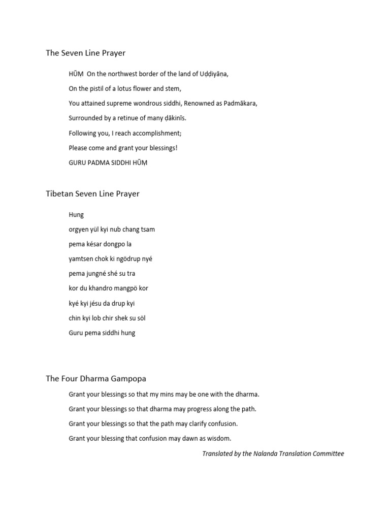 Opening Chants | PDF | Tibetan Buddhism | Vajrayana