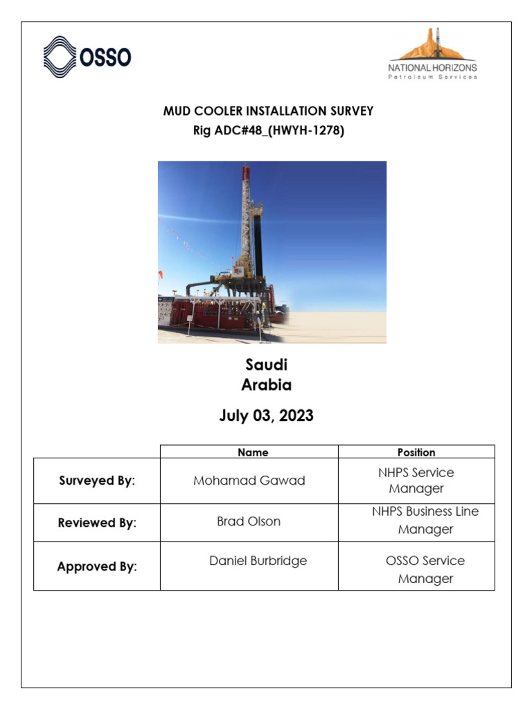 Mud Cooler Survey - Baker Hughes - ADC#48 | PDF