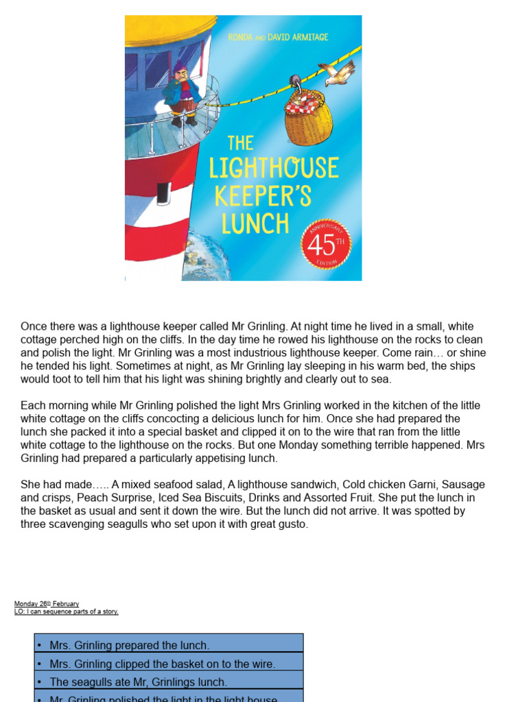 Powerpoint - Lighthouse Keeper's Luch | PDF | Lunch | Food And Drink