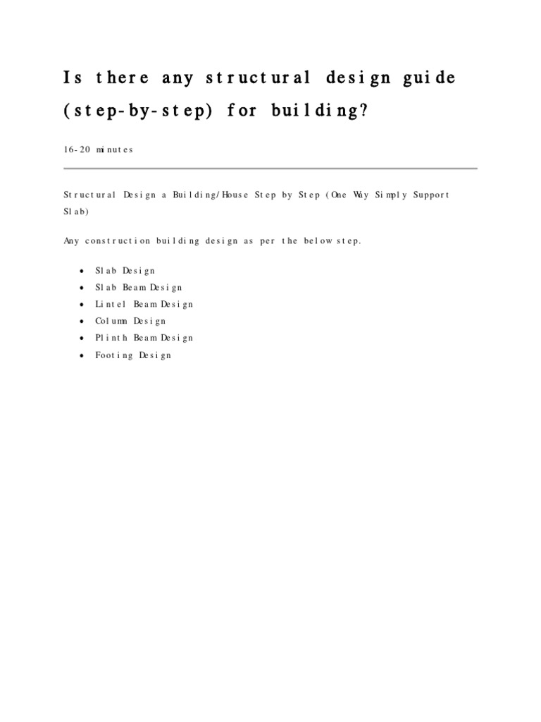 Is There Any Structural Design Guide (Step-By-Step) For Building | PDF ...