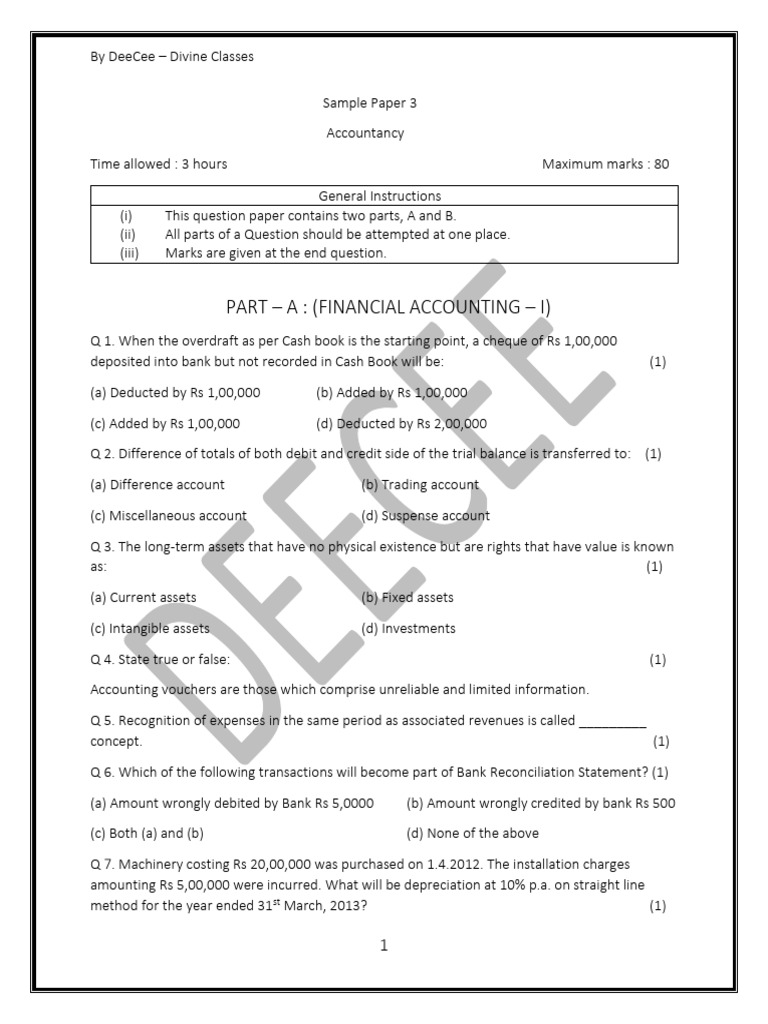 Part - A: (Financial Accounting - I) | PDF | Debits And Credits | Banks