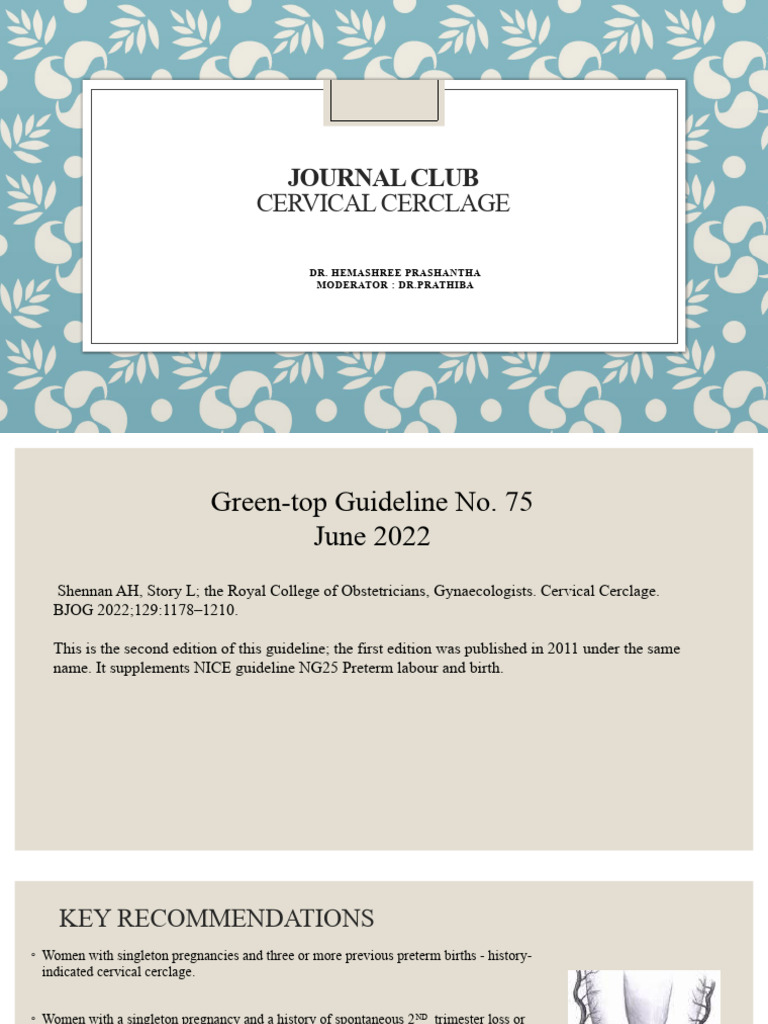 Cervical Cerclage Guidelines Overview | PDF | Preterm Birth | Childbirth
