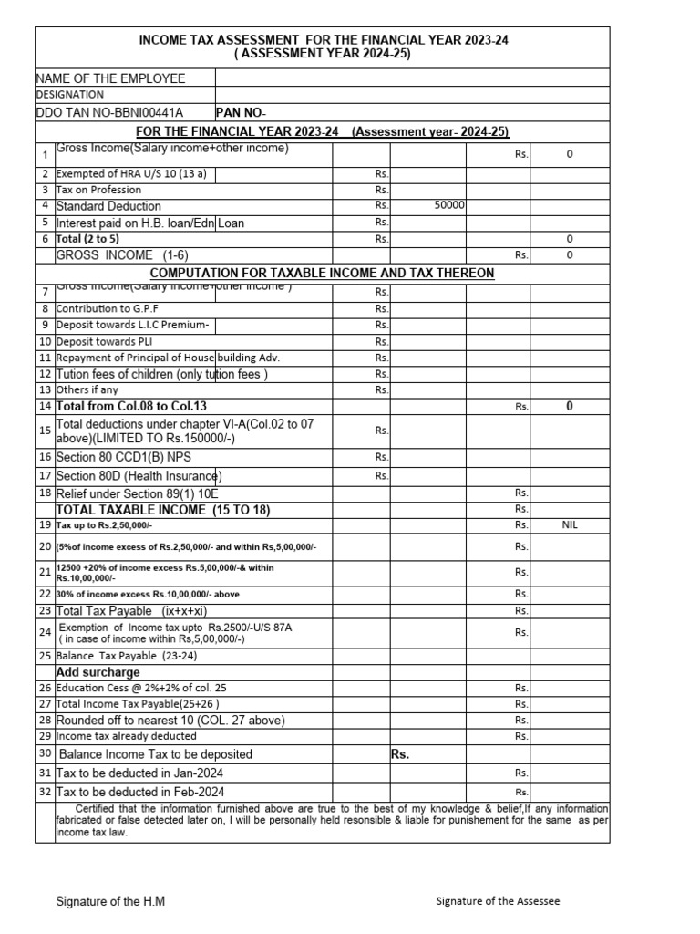 It Form 23-24 | PDF