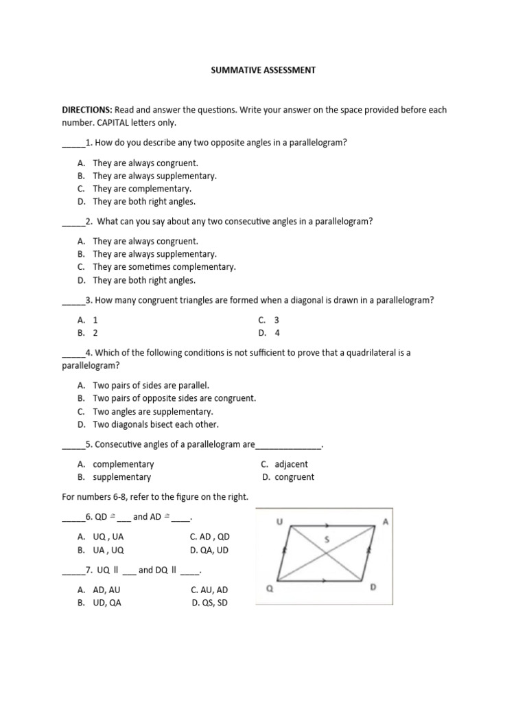 Summative Assessment | Download Free PDF | Rectangle | Euclid