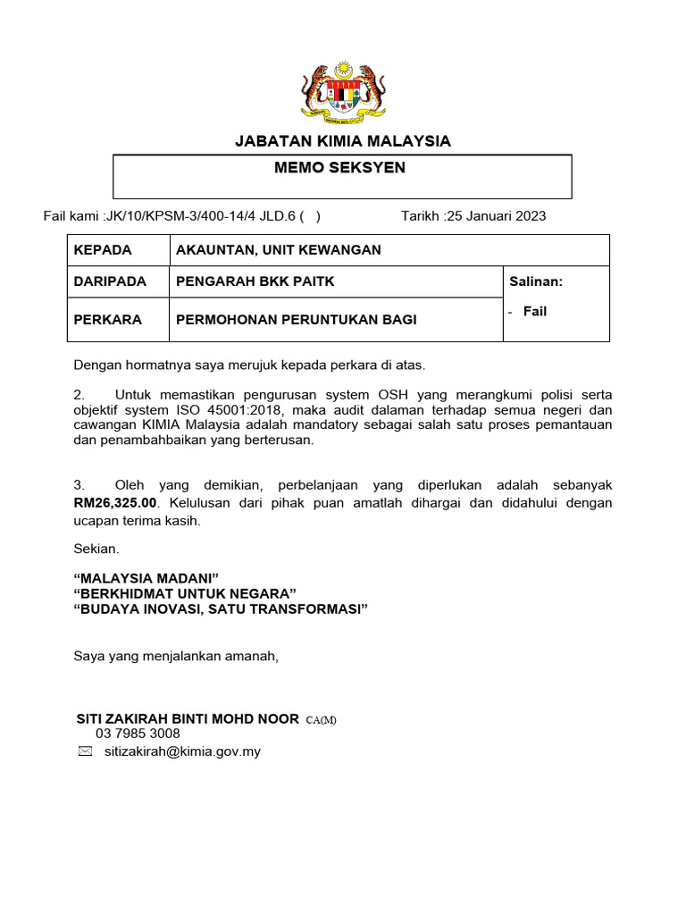 Contoh Memo Pdf