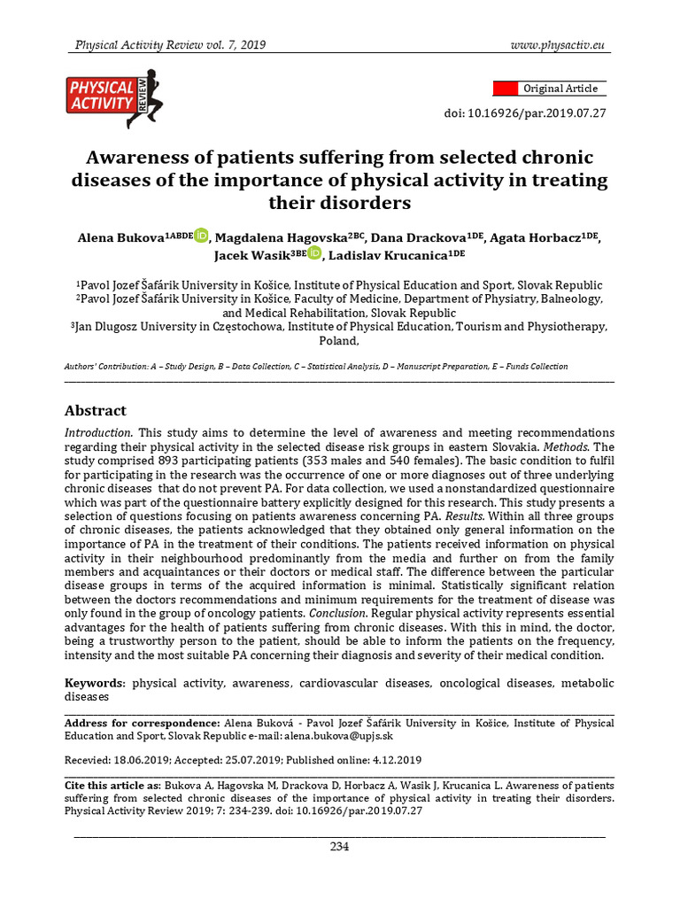 Awareness of Patients Suffering Fro | PDF | Chronic Condition | Obesity