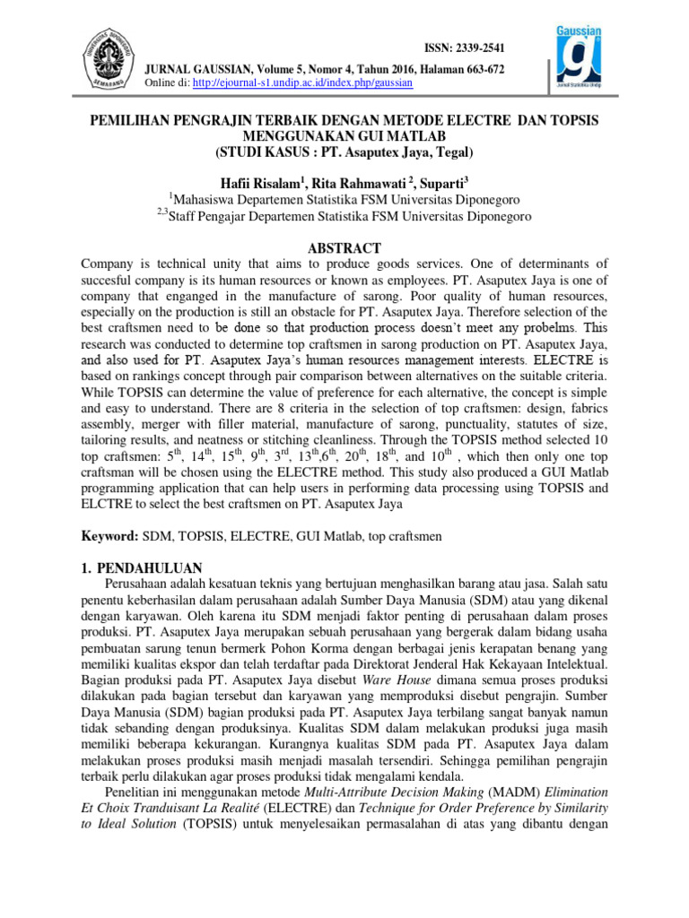 ID Pemilihan Pengrajin Terbaik Dengan Metod | PDF
