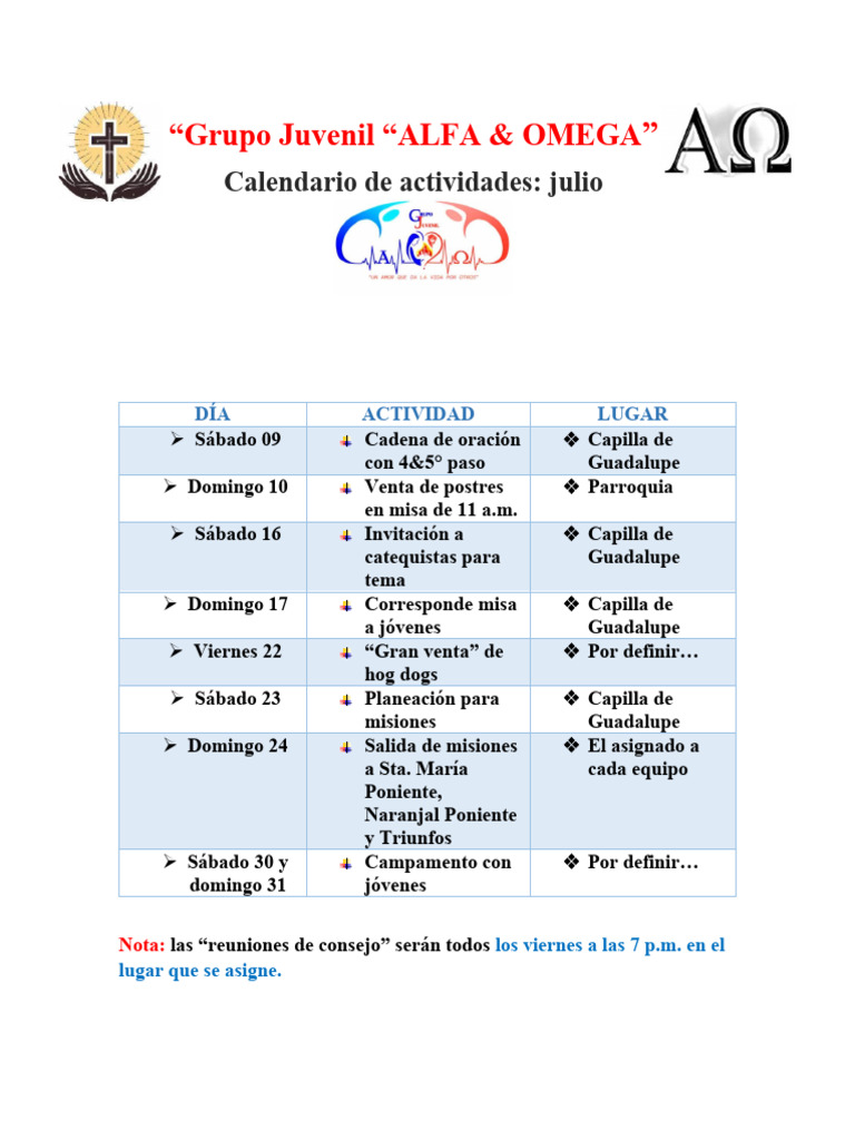 Calendario de Julio | PDF