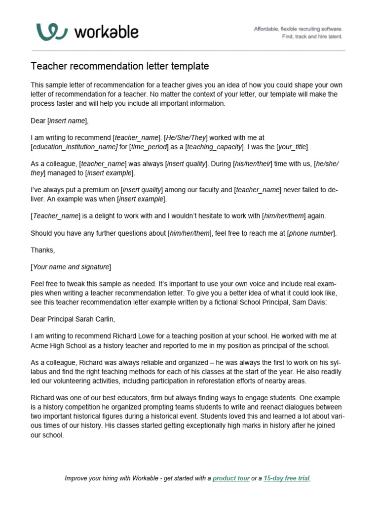 Teacher Recommendation Letter | PDF | Human Communication