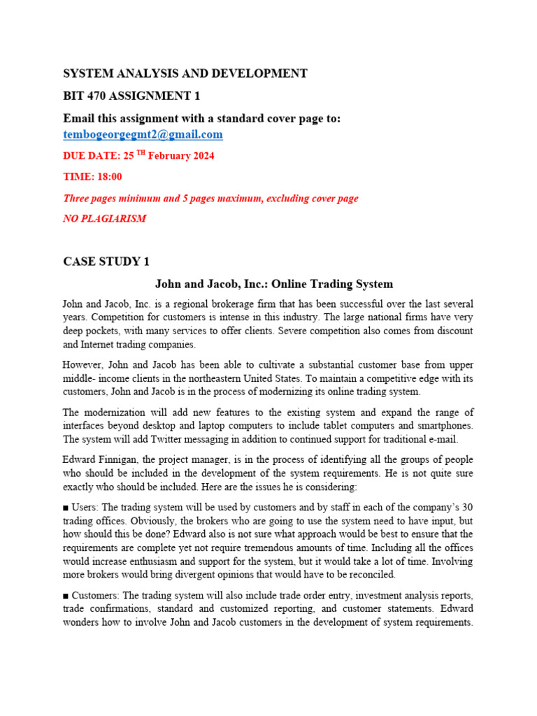 BIT 470 ASSIGNMENT 1 Full Time 2024 | PDF | Service Industries | Internet BIT 470 ASSIGNMENT 1 Full Time 2024 | PDF | Service Industries | Internet