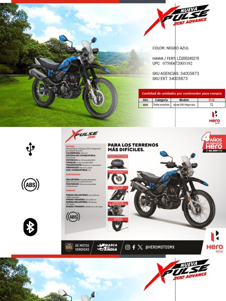 PRESENTACION XPULSE 200 ADVANCE NEGRO AZUL y BLANCO AZUL 2024 | PDF