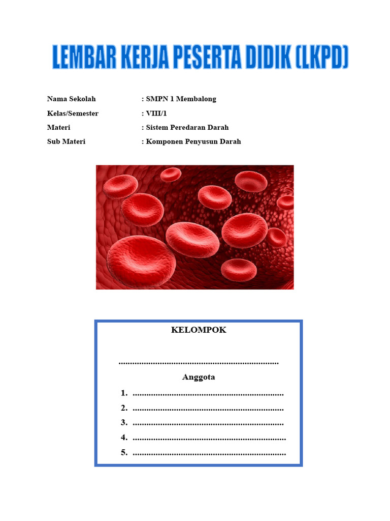 LKPD Komponen Penyusun Darah | PDF