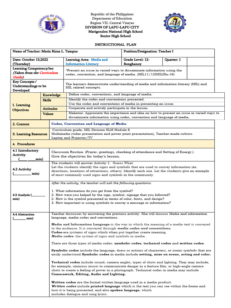 TEMPLATE Iplan | PDF | Learning | Information