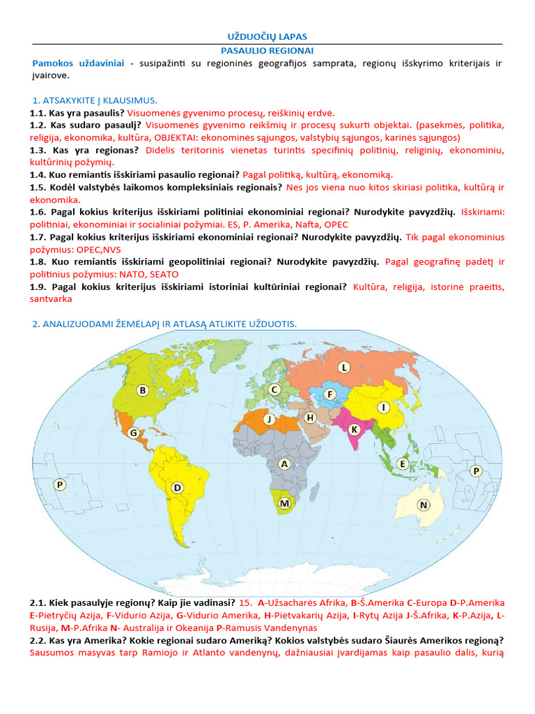 01 Pasaulio Regionai | PDF