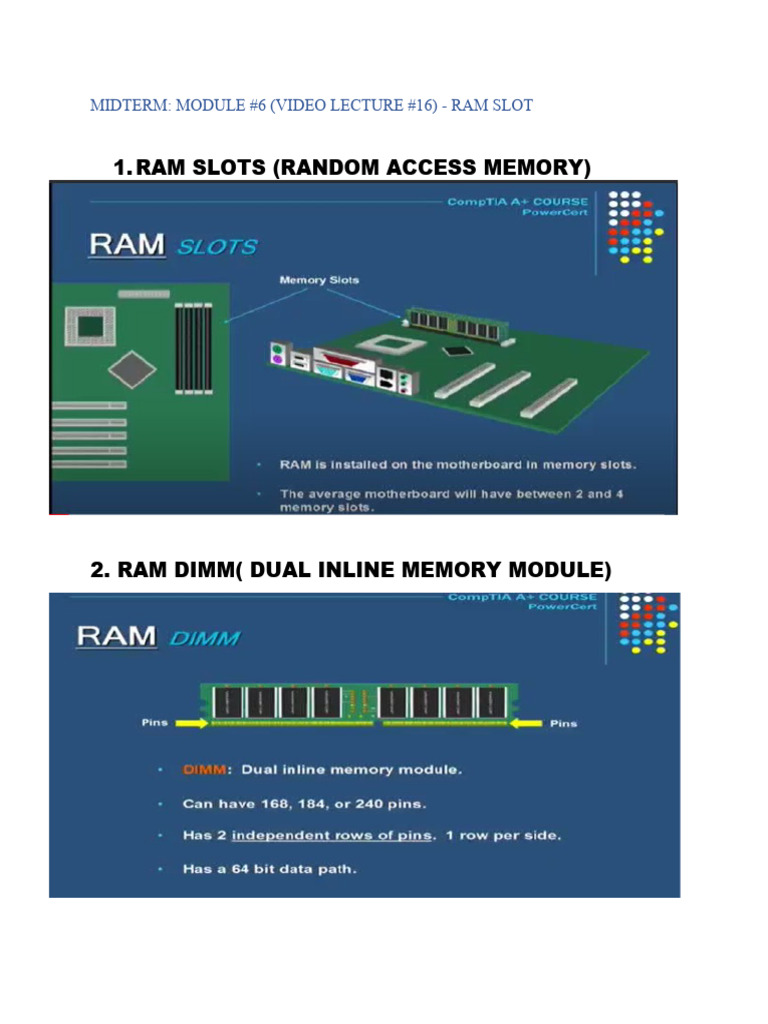 Ram Slots - Random Access Memory | PDF
