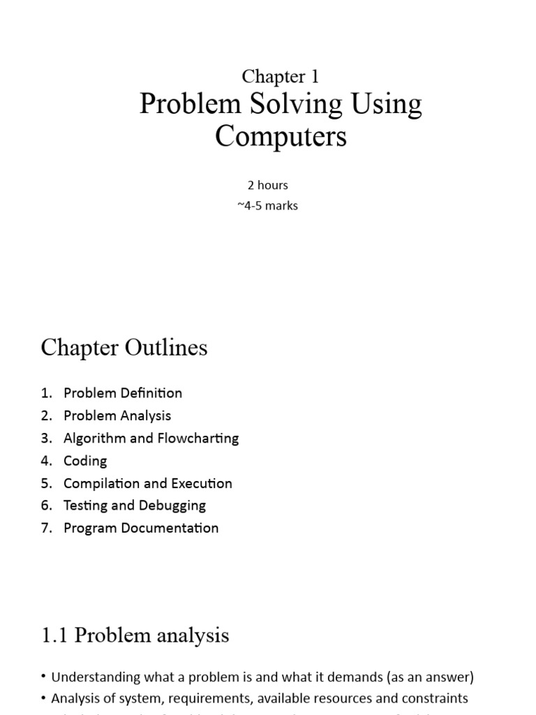 Chapter 1 Problem Solving Approach Using Computers Pdf Computer Programming Programming 1433