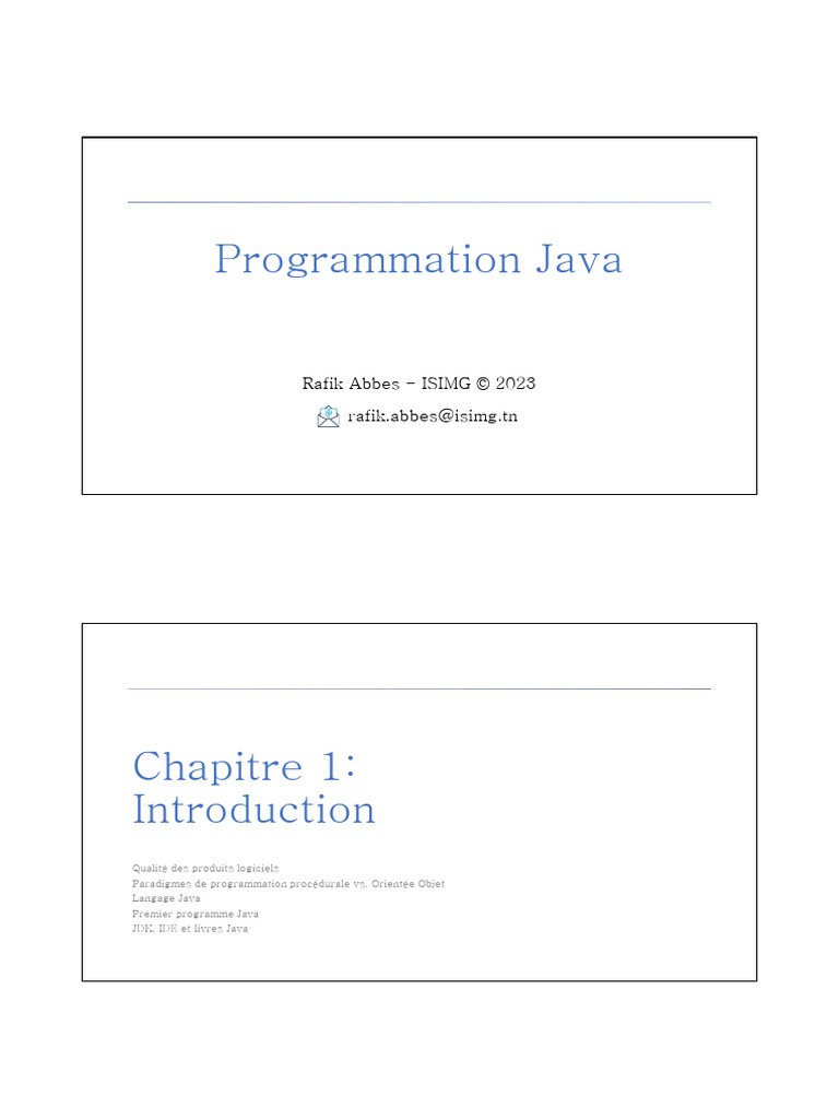 Cours Java V2023-Stud | PDF