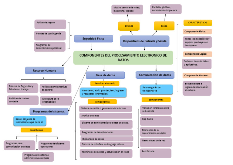 Mapa Mental Componentes Ped | PDF | Hardware de la computadora | Red de ...