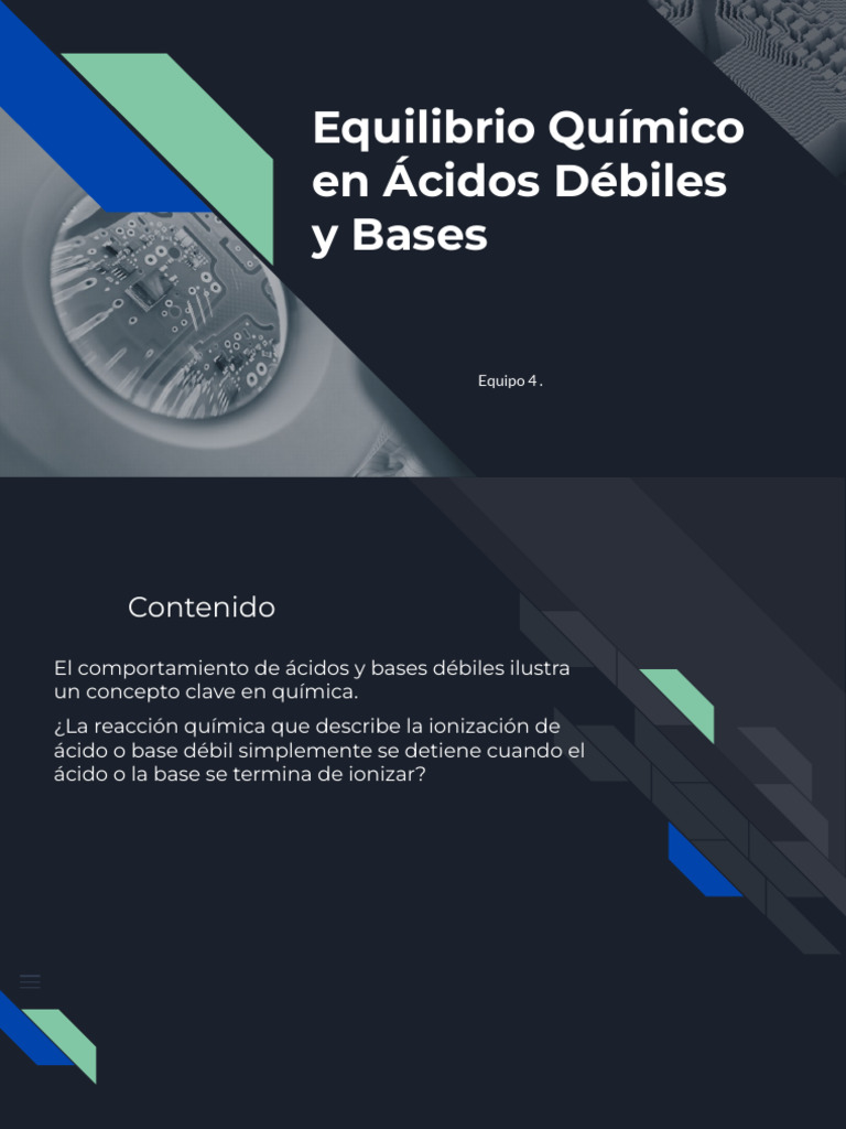 Equilibrio Químico en Ácidos Débiles y Bases | PDF