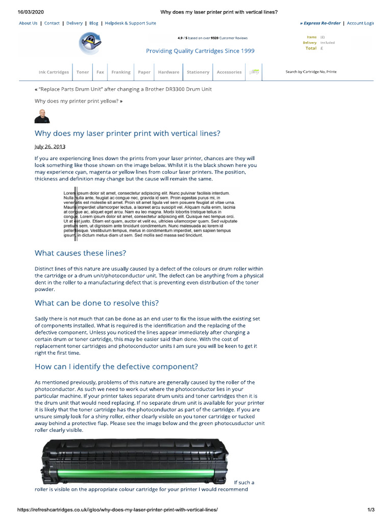 Why Does My Laser Printer Print With Vertical Lines | PDF
