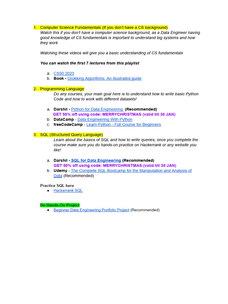 Data Engineering Learning Path | PDF | Apache Spark | Cloud Computing