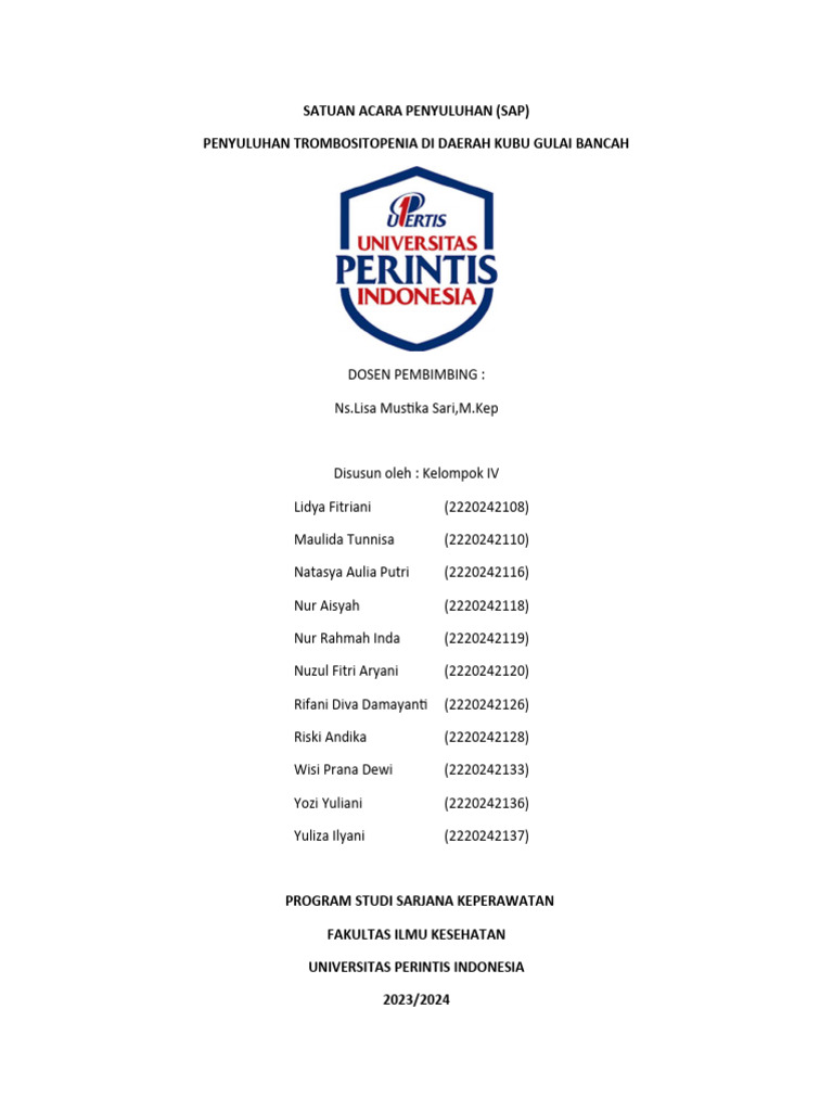 Sap KLP 4 - Trombositopenia | PDF