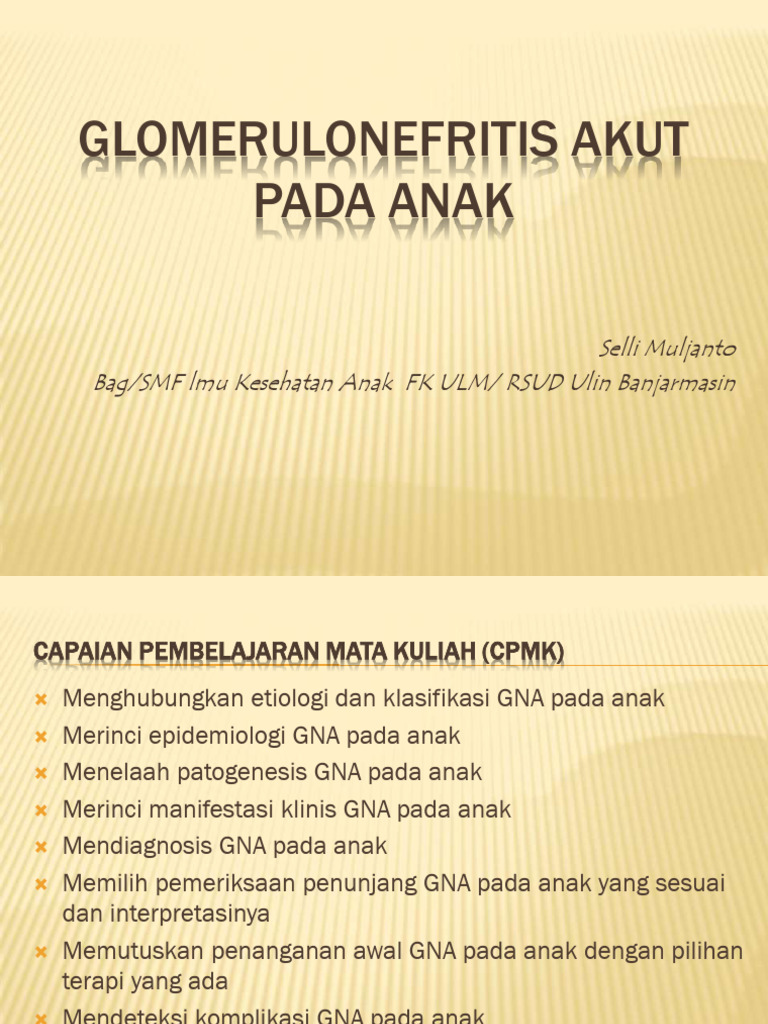 Glomerulonefritis Akut Kuliah | PDF
