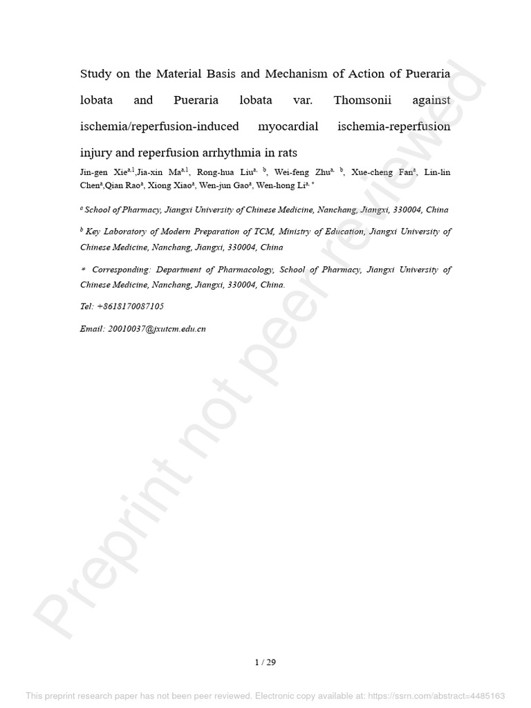 Study On The Material Basis and Mechanism of Action of Pueraria | PDF ...