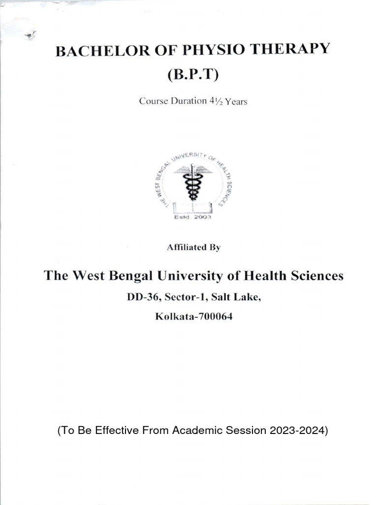 BPT Syllabus 2023 2024 | PDF