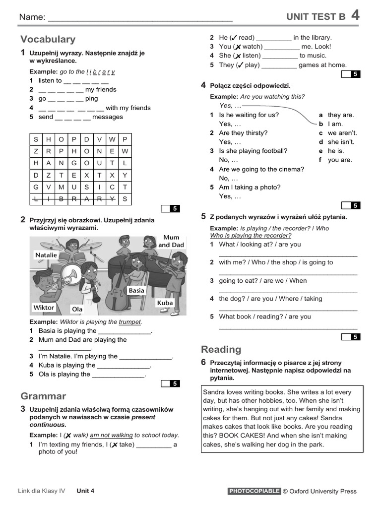 Link L4 U4 Unit Testb | PDF
