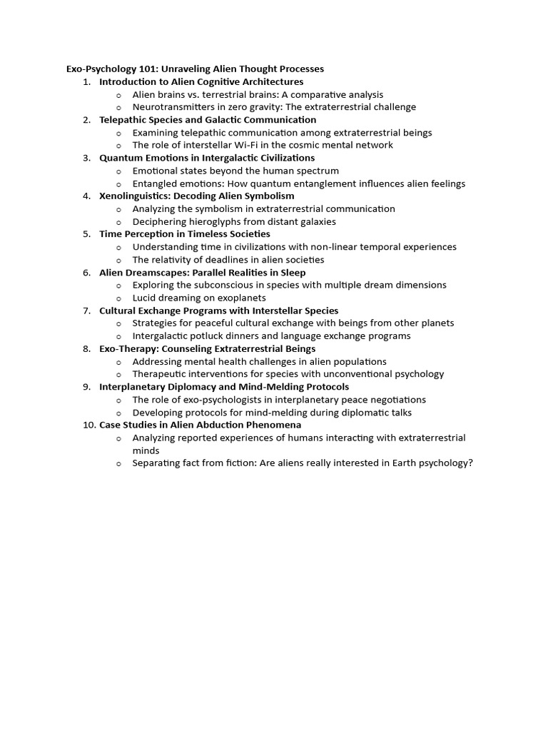 Exo Psychology 101 | PDF