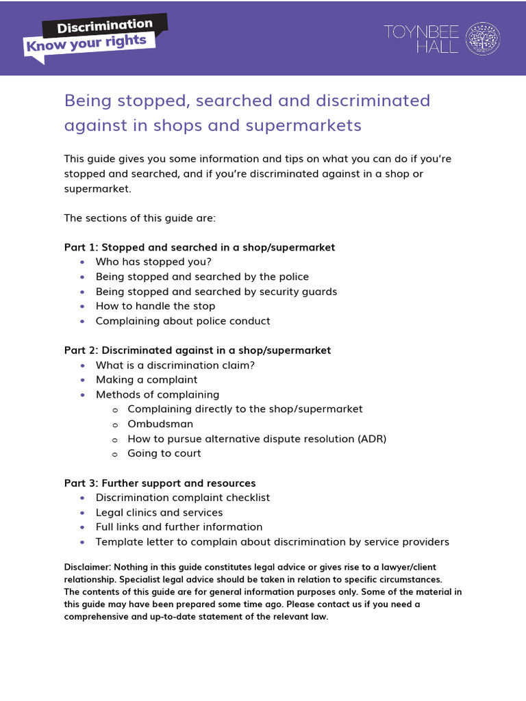 TH Guide Discrimination | PDF | Alternative Dispute Resolution | Arrest