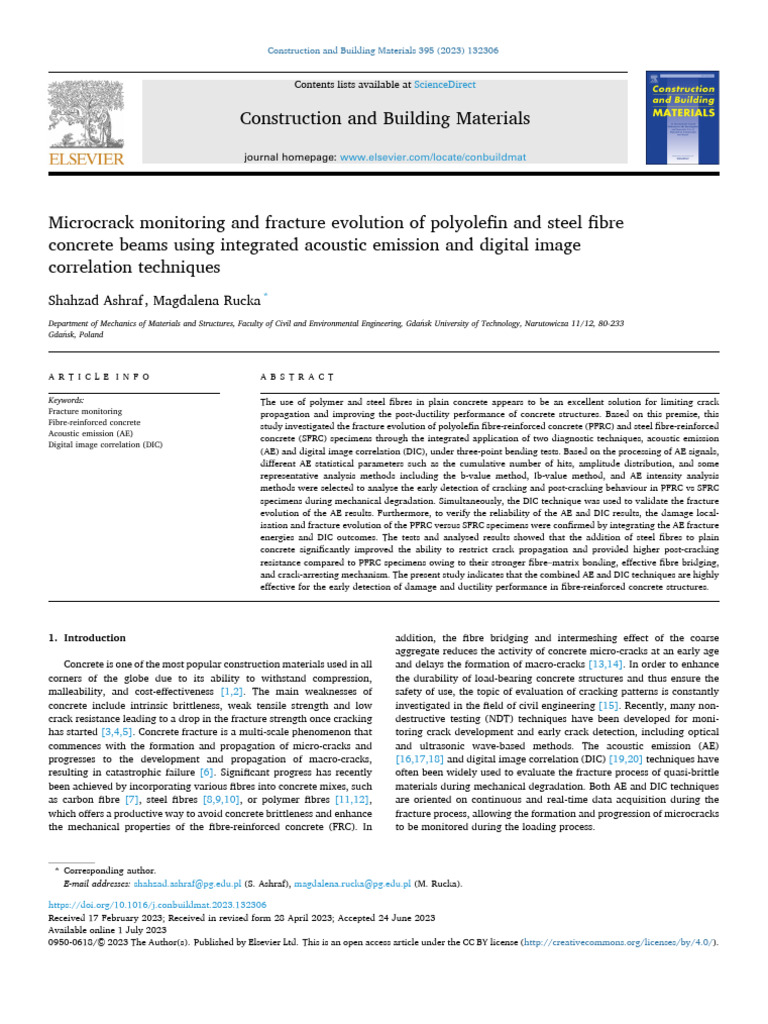 Microcrack Monitoring and Fracture Evolution of Polyolefin and Steel ...
