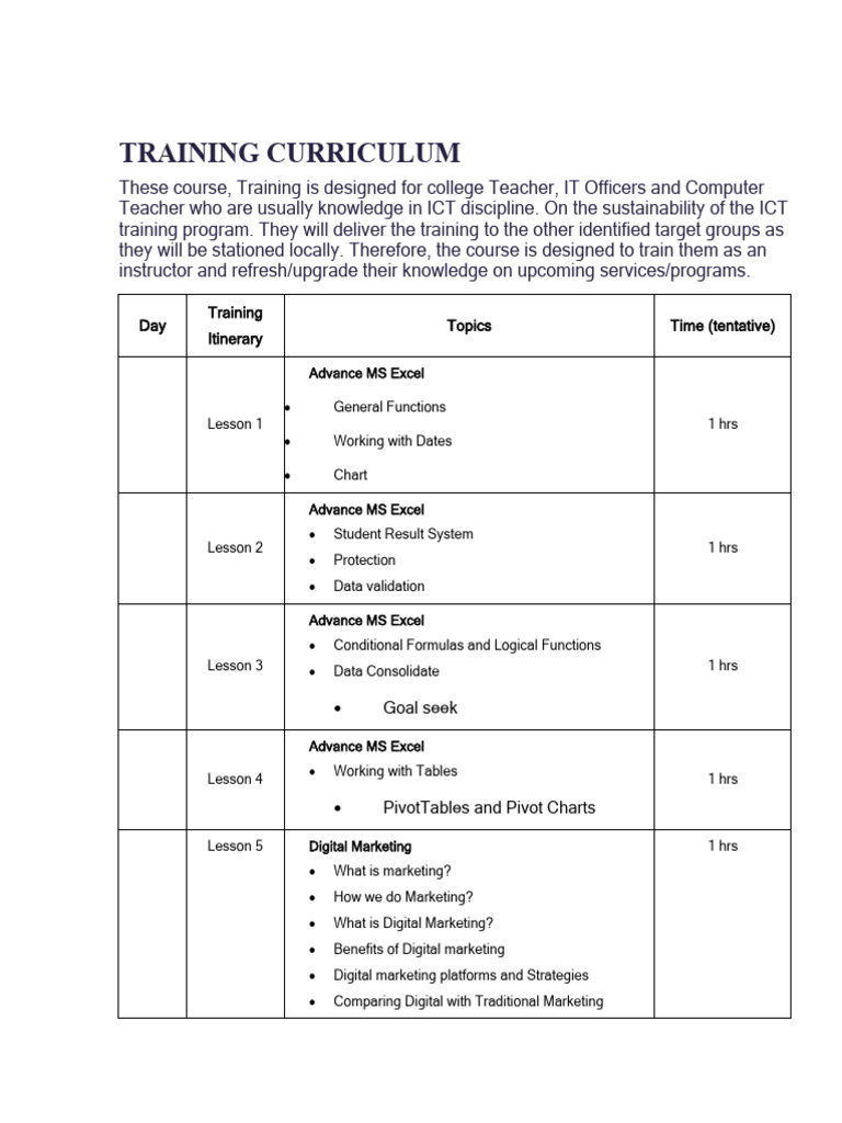 Training Proposal-ICT Proposal | PDF | Educational Technology | Digital ...