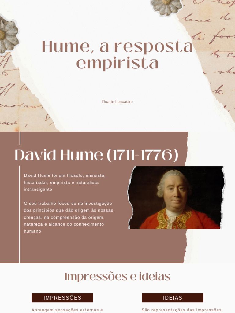 Filosofia Empirista de Hume | PDF | David Hume | Conhecimento