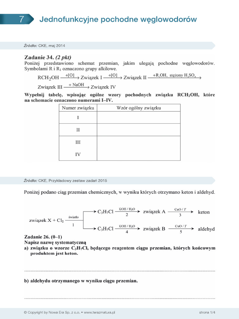 Jednofunkcyjne Pochodne | PDF