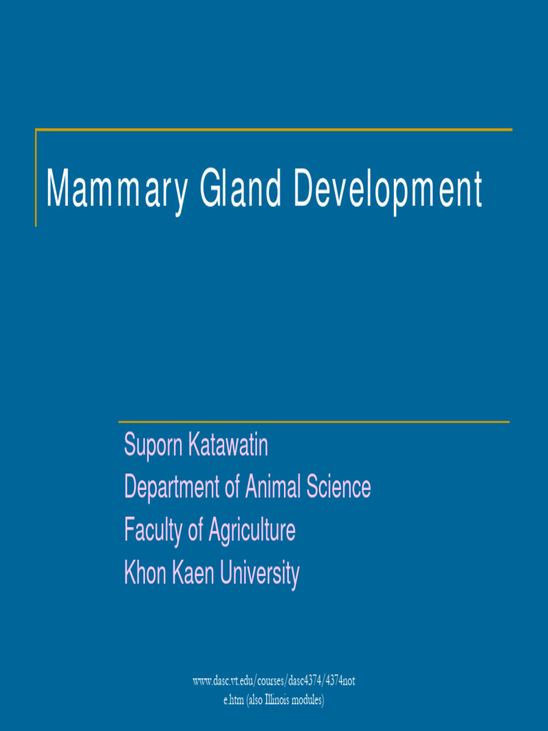 CH - III Mammary Development | PDF | Medical Specialties | Mammals